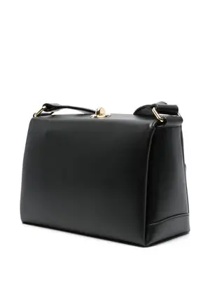 Plan C Twist-lock Leather Shoulder Bag - Black