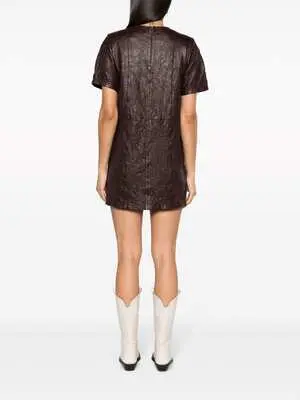 Zadig&Voltaire Riddy Leather Mini Dress - Brown