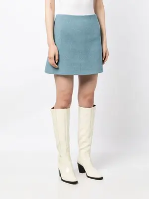 GANNI Recycled Wool-blend Miniskirt - Blue