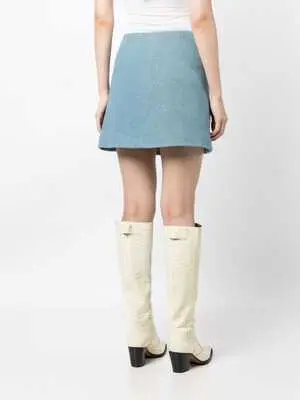 GANNI Recycled Wool-blend Miniskirt - Blue