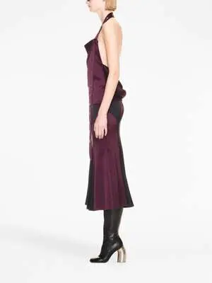Off-White Panelled Satin Midi Skirt