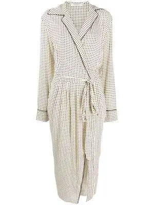 Philosophy Di Lorenzo Serafini Polka-dot Print Belted Midi Dress - Neutrals