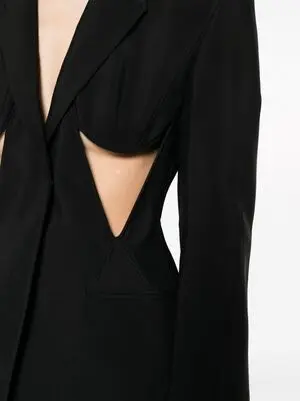 MUGLER Cut-out Structured Blazer