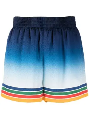 Casablanca Studio De Musique Silk Shorts - Blue