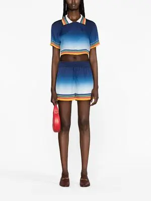 Casablanca Studio De Musique Silk Shorts - Blue