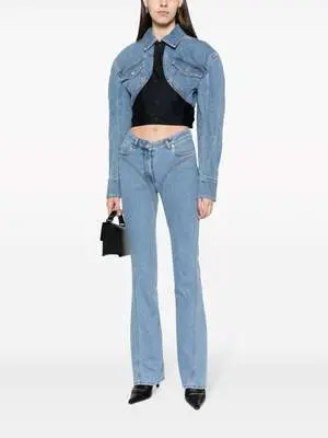MUGLER Seam-detail Flared Jeans - Blue