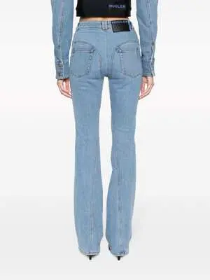 MUGLER Seam-detail Flared Jeans - Blue