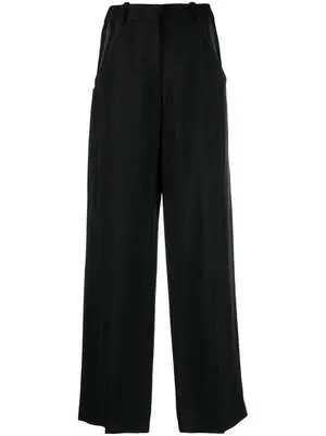 MUGLER Wide-leg Trousers - Black