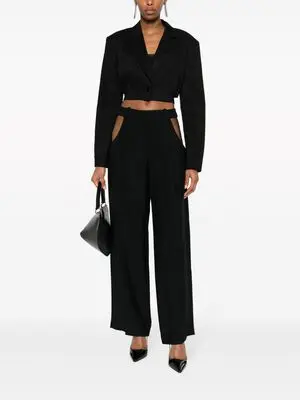 MUGLER Wide-leg Trousers - Black