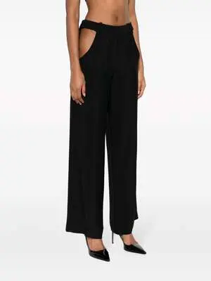 MUGLER Wide-leg Trousers - Black