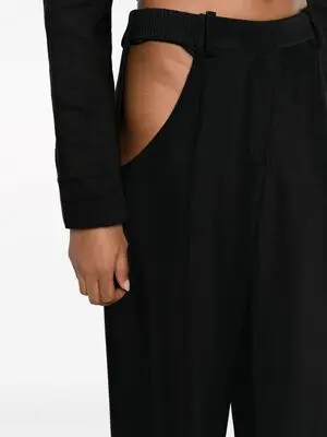 MUGLER Wide-leg Trousers - Black
