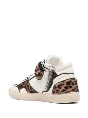 Zadig&Voltaire Mid Flash Leopard-effect Sneakers - Neutrals