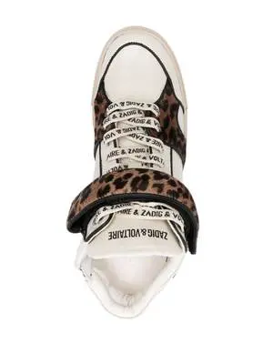 Zadig&Voltaire Mid Flash Leopard-effect Sneakers - Neutrals
