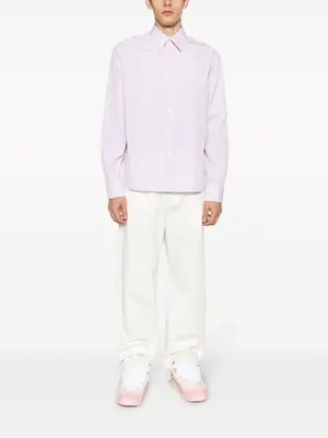 LANVIN Pinstripe-print Cotton Shirt - White