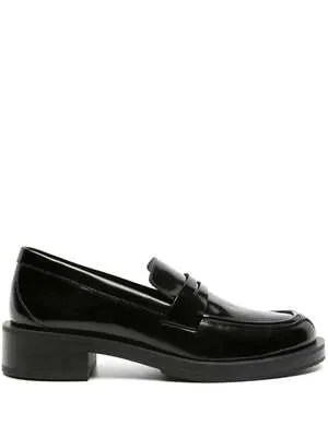 STUART WEITZMAN Palmer Bold Leather Loafers - Black