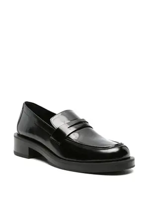 STUART WEITZMAN Palmer Bold Leather Loafers - Black