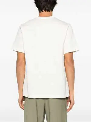 MSGM Logo Print Cotton T-shirt - Neutrals