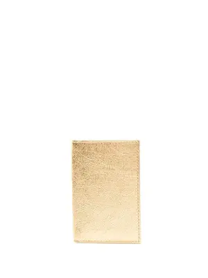 Comme Des Garçons Logo-debossed Metallic Wallet - Gold