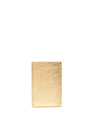 Comme Des Garçons Logo-debossed Metallic Wallet - Gold