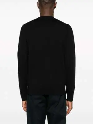 Fred Perry Logo-embroidered Crew-neck Jumper - Black