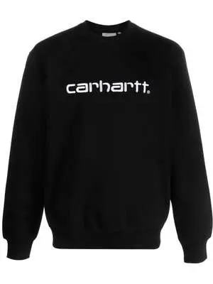 Carhartt Work In Progress Logo-embroidered Crew-neck Sweatshirt - Black