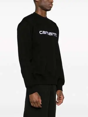Carhartt Work In Progress Logo-embroidered Crew-neck Sweatshirt - Black