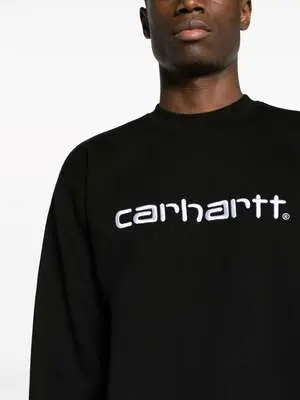 Carhartt Work In Progress Logo-embroidered Crew-neck Sweatshirt - Black