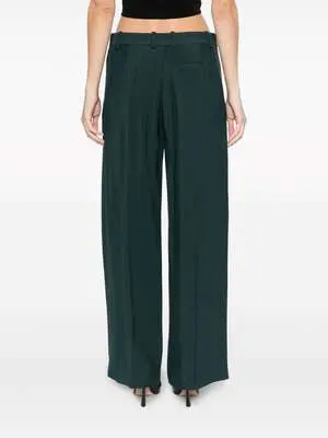 MUGLER Cut-out Wide-leg Trousers - Green