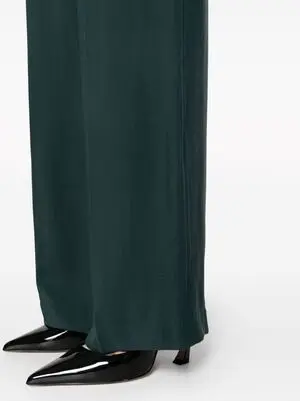 MUGLER Cut-out Wide-leg Trousers - Green