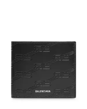 Balenciaga Embossed Monogram Square Folded Wallet Box - Black