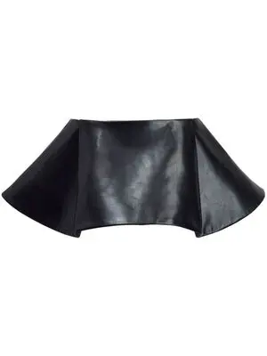 Khaite The Ralfa Leather Miniskirt