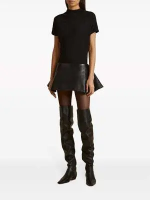 Khaite The Ralfa Leather Miniskirt