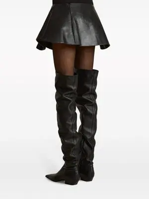 Khaite The Ralfa Leather Miniskirt