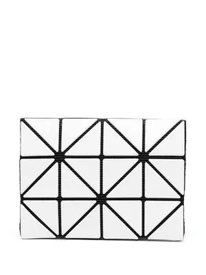 Issey Miyake High-shine Geometric-design Cardholder - White