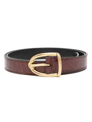 TOM FORD Crocodile-effect Leather Belt