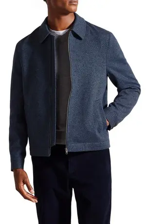 Ted Baker London Harrington Virgin Wool & Cotton Jacket