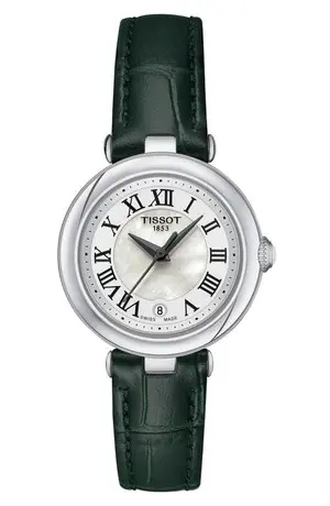 TISSOT Bellissima Leather Strap Watch - Green