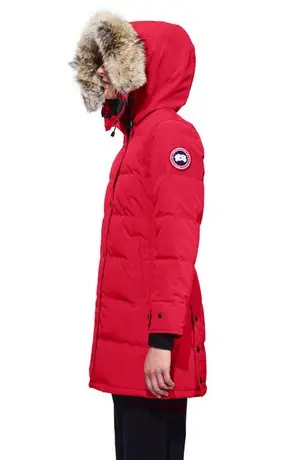 Canada Goose Fusion Fit Genuine Coyote Fur Trim Down Parka - Red