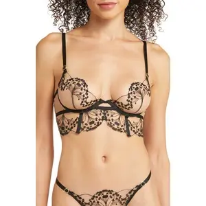 Bluebella Marisa Longline Underwire Bra - Black/sheer