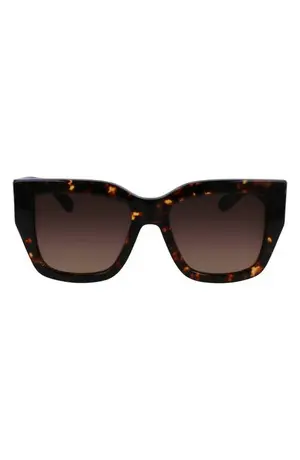 FERRAGAMO Gancini Modified Rectangle Sunglasses - Dark Tortoise