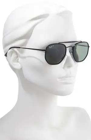 Ray-ban 52mm Polarized Irregular Aviator Sunglasses