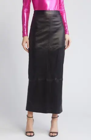 NIKKI LUND Iggy Metallic Maxi Skirt - Black