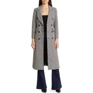 NIKKI LUND Houndstooth Double Breasted Coat