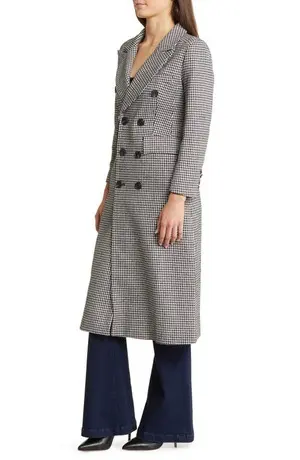 NIKKI LUND Houndstooth Double Breasted Coat