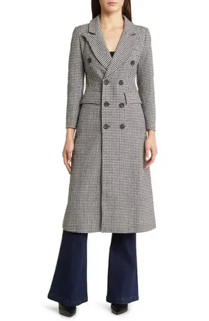 NIKKI LUND Houndstooth Double Breasted Coat