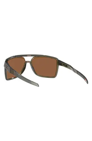 Oakley Castel 63mm Prizm™ Polarized Oversize Rectangular Sunglasses - Olive