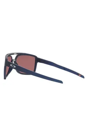 Oakley Castel 63mm Prizm™ Polarized Oversize Rectangular Sunglasses - Trans Blue