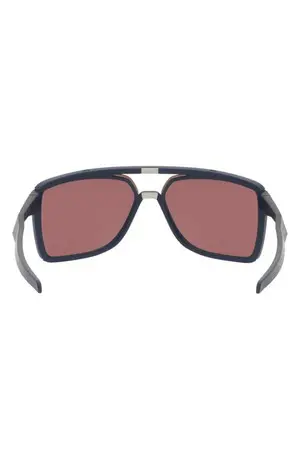 Oakley Castel 63mm Prizm™ Polarized Oversize Rectangular Sunglasses - Trans Blue
