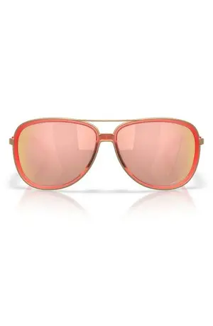 Oakley Split Time Aviator Sunglasses - Matte Peach / Rose Gold