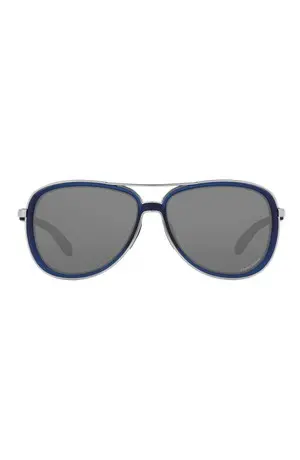 Oakley Oakley Split Time Aviator Sunglasses Trans Blue